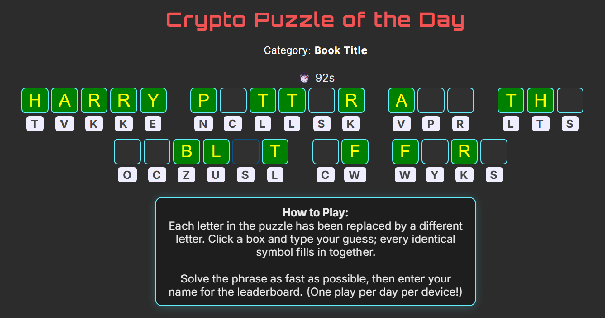 Crypto Puzzle | Guess the Crypto Phrase | FartDump